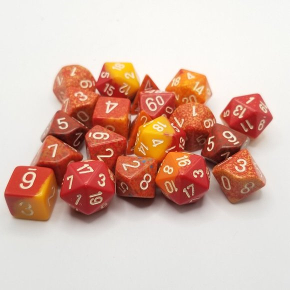 Unbranded | Games | Dice Lot Role Playing Dd Dice Red Orange D2 D2 D10 D6 D4 Dungeons Dragons ...
